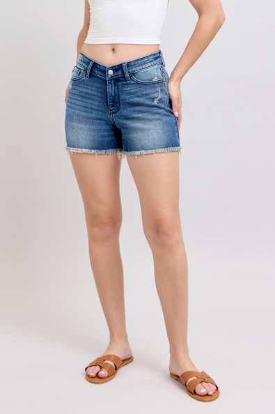 V-Front Denim Shorts | Third Stitch Boutique